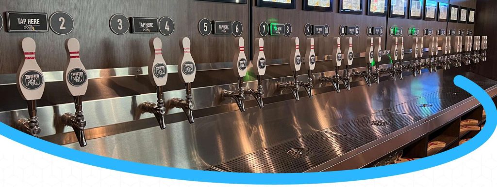 Explore Twisted Pin's Self-Serve Beer Wall with 28 Taps